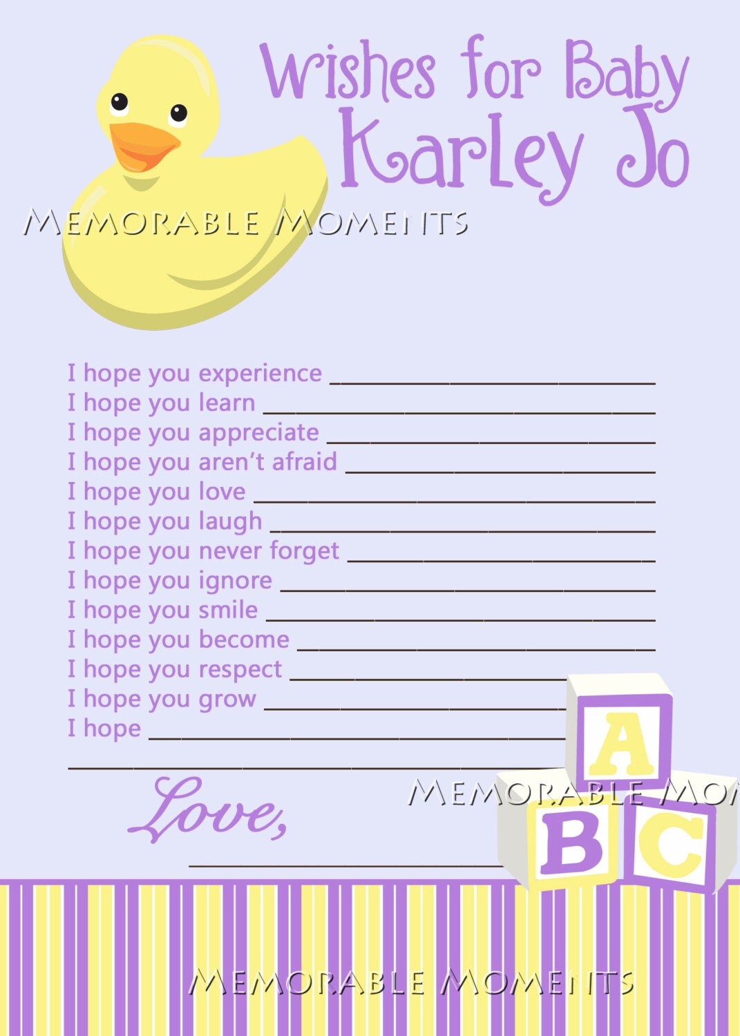 Baby Shower Wish List 5 Best Images Of Free Printable Baby Wishes
