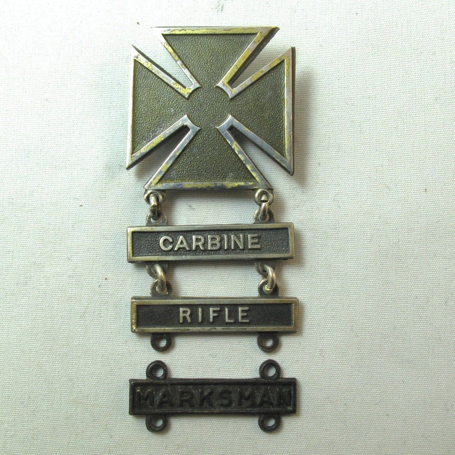 USA WW2 Army Marksman Medal Carbine Rifle Sterling Silver 925