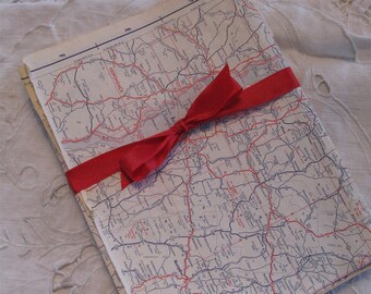 Road Atlas Pages from the 1950s for Your Art Projects