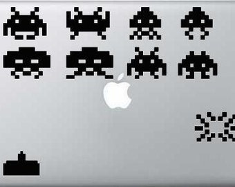 Space invaders decal | Etsy