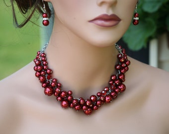 Popular items for red pearls on Etsy
