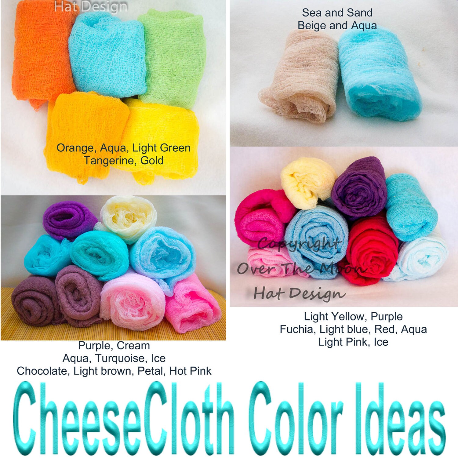 Custom Dyed CheeseCloth by OverTheMoonHatDesign on Etsy