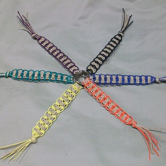 Hemp Keychain Fancy Lacey Weave in 6 Color Choices