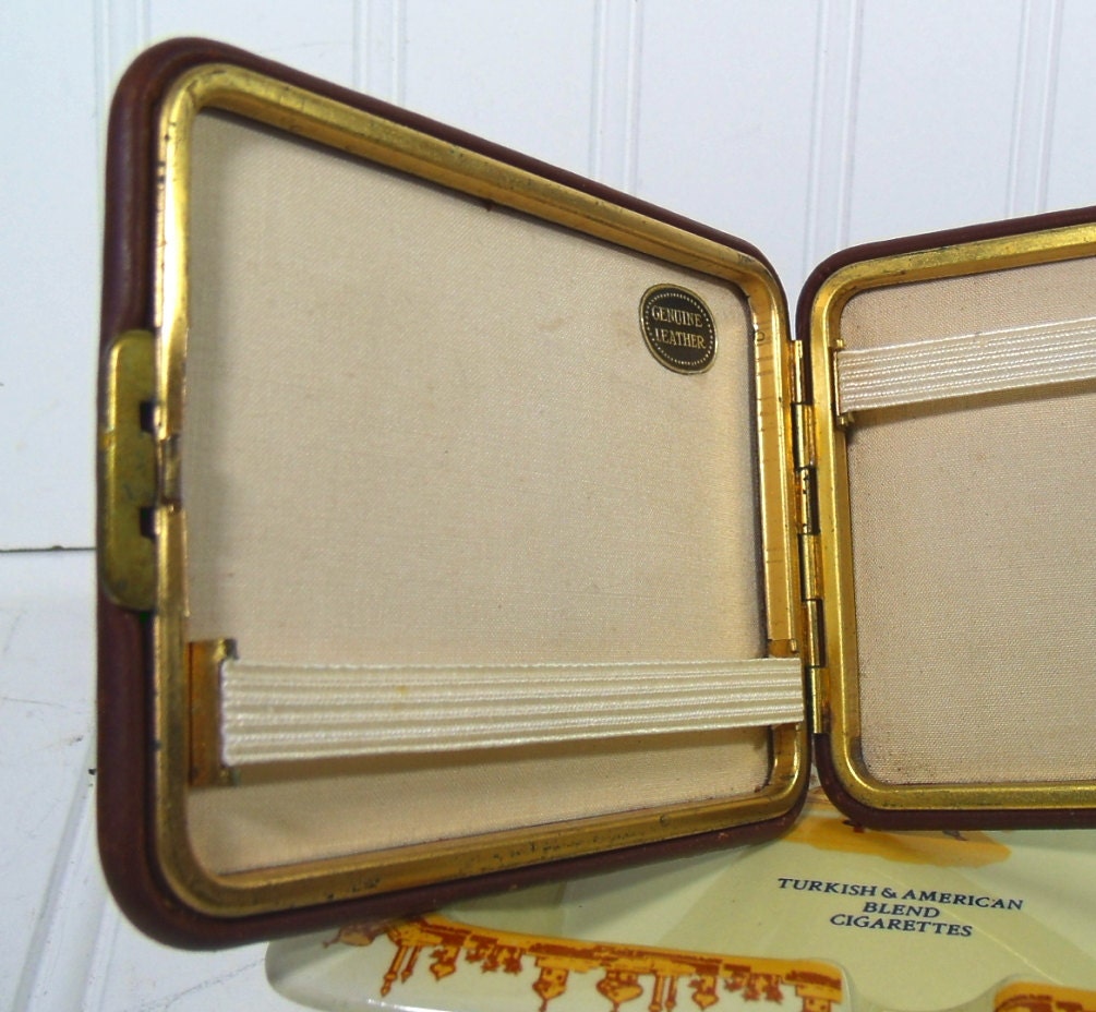 Brown Leather Cigarette Case Vintage Mens Wallet Mad Men