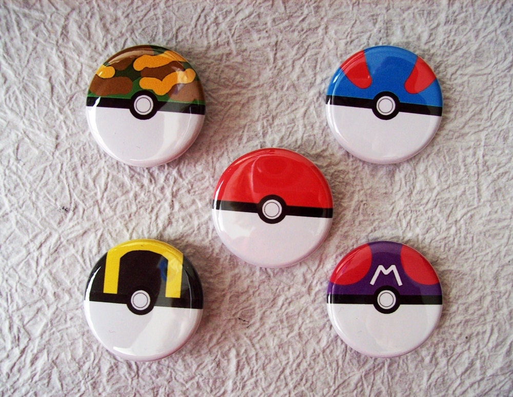 Pokemon Pins Poke Ball Generation One – 1.25″ Fan Art Pinback Button ...