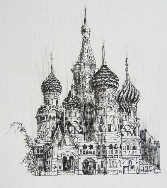 Kremlin Russia Print Giclee From My Original Drawing