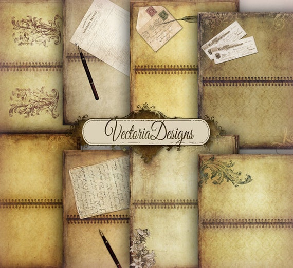 Digital Paper Notebook Images 8 x 10 inch printable paper pack