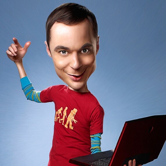 Items similar to Sheldon Cooper Caricature (12" x 18") Giclee on Etsy