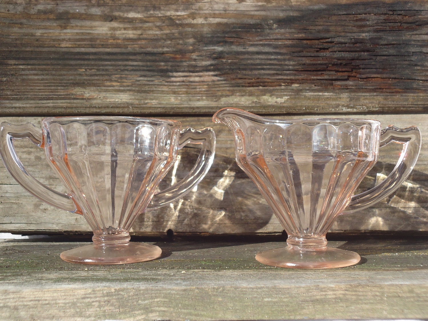 Champagne Pink Glass Sugar & Creamer Set – Haute Juice