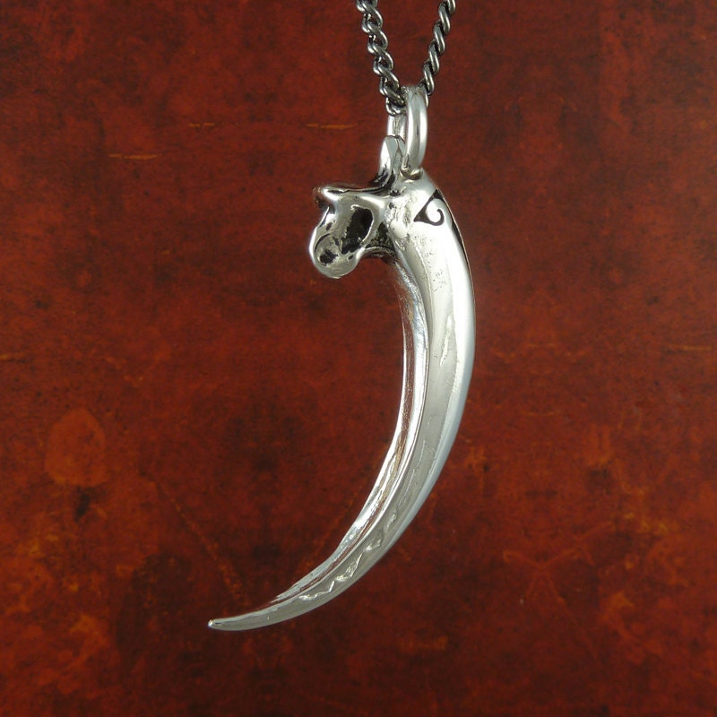 Eagle Talon Necklace Antique Silver Golden Eagle Talon Pendant