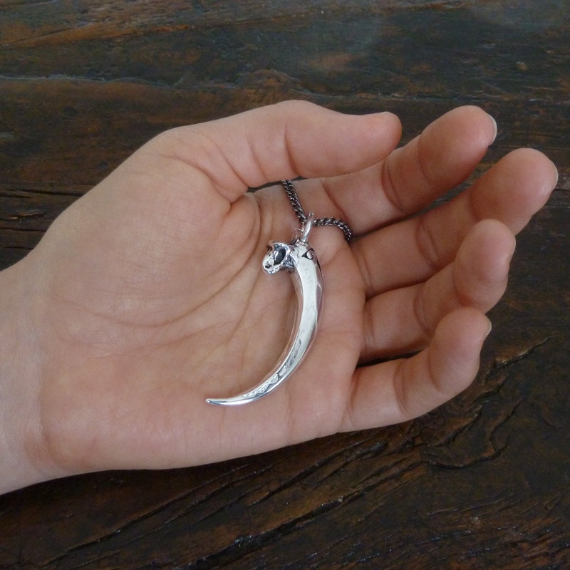 Eagle Talon Necklace Antique Silver Golden Eagle Talon Pendant
