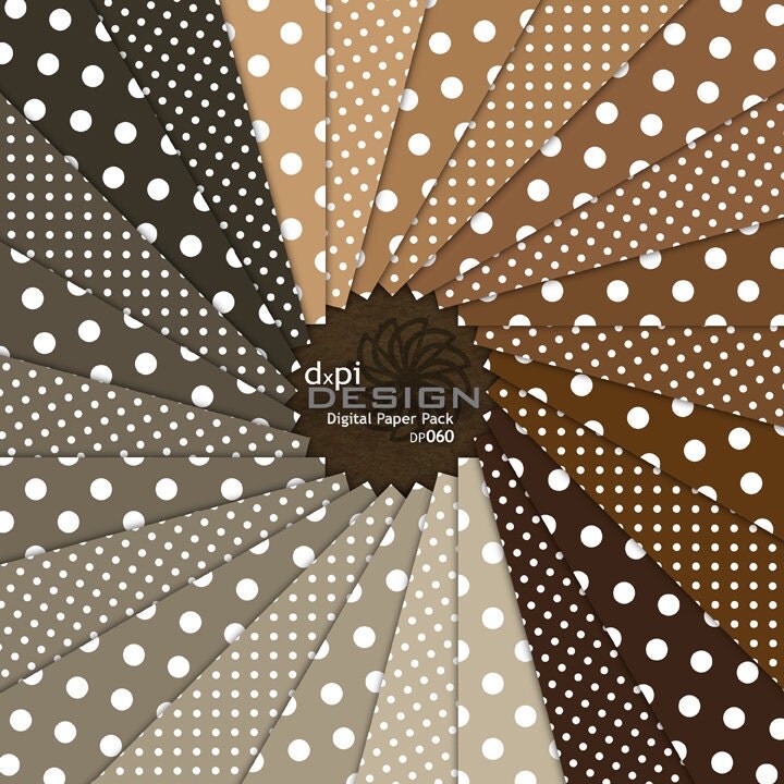 Neutral Polka Dots Digital Paper & Printable Background