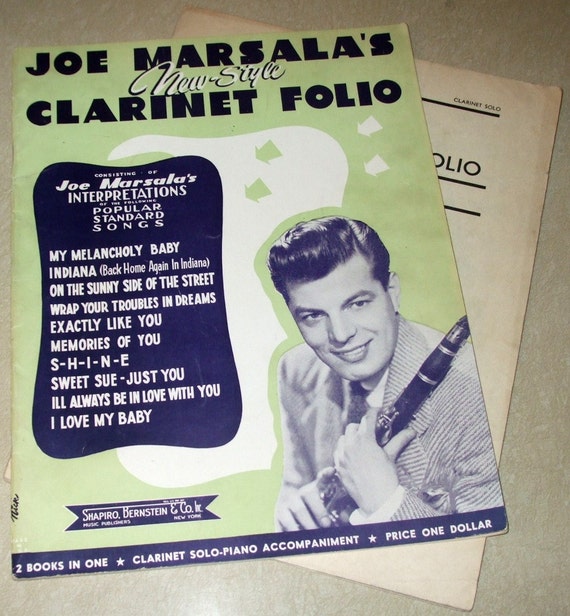 Vintage Clarinet Sheet Music Joe Marsala 1940s Jazz