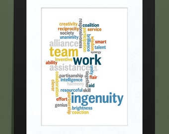 Team Work- Word Cloud Print