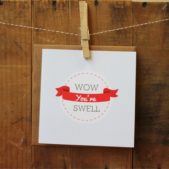 Items similar to Blank Greeting Cards - Wow You're Swell on Etsy
