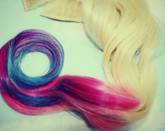 Clip In Pastel Hair Extensions Pink Hair Hair Weave Wide