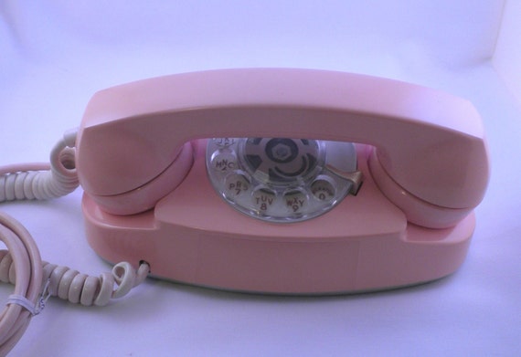 Vintage Pink Princess Rotary Phone by themodfix on Etsy