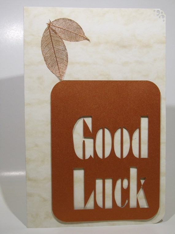 GOOD LUCK 2 Greeting Cards Original Handmade Design Silhouette