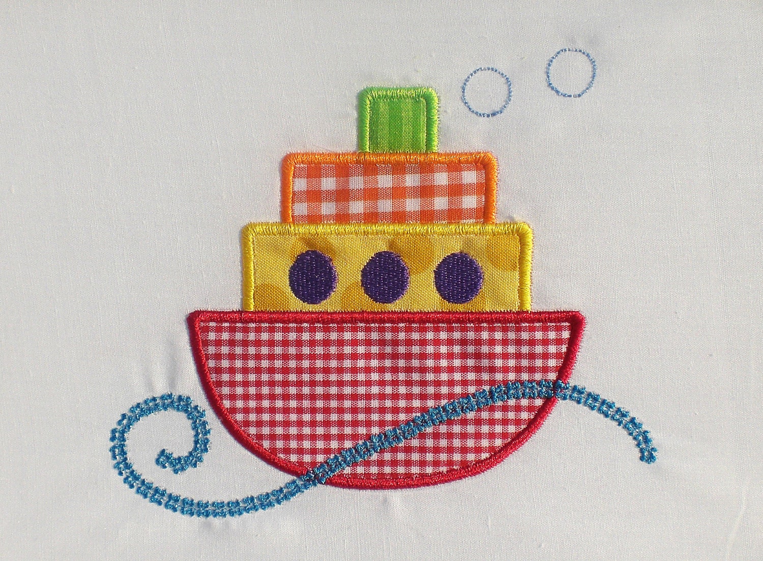 Tug Boat Embroidery Design Machine Applique