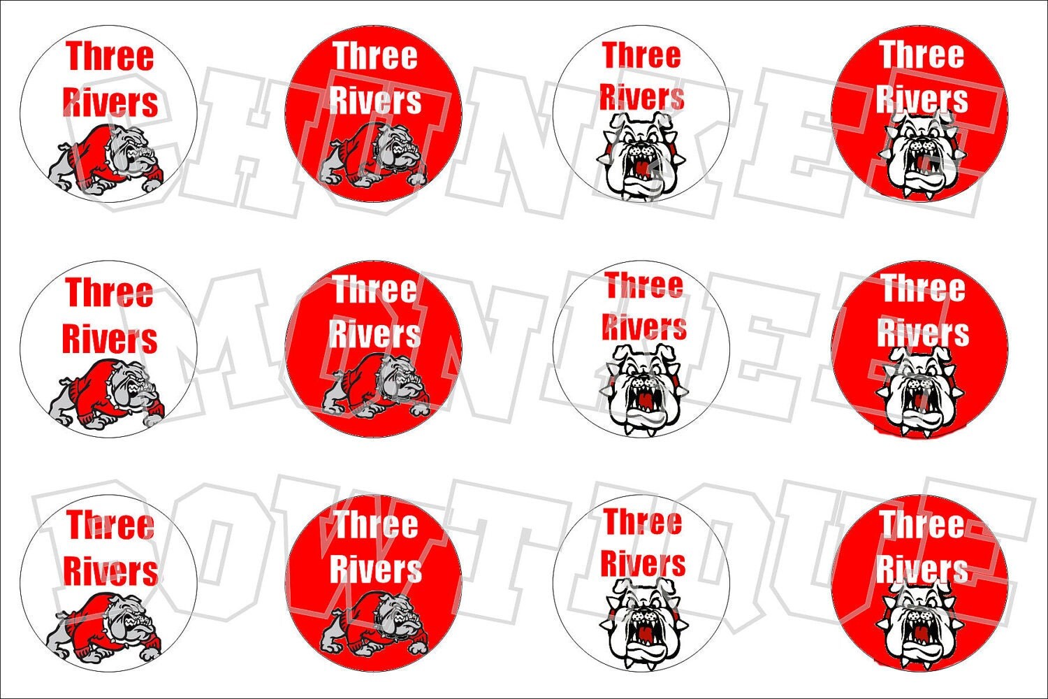 Three Rivers Texas Bulldogs red and white bottlecap image