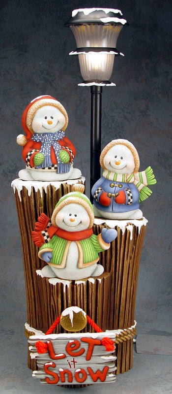Ceramic bisque Clay Magic 3 snowman by Mirage76 on Etsy