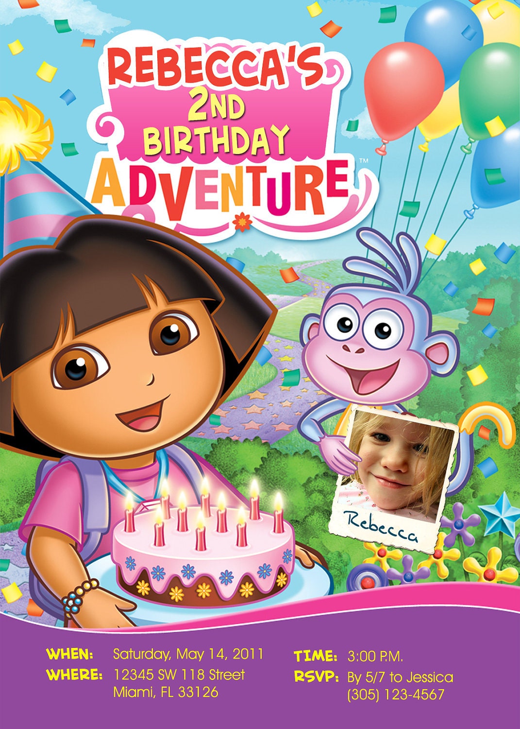 Dora The Explorer Invitations Dora The Explorer Invitation 8pcs