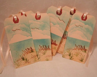 Sun and Sea Beach Seashell Gift Tags Starfish Tags