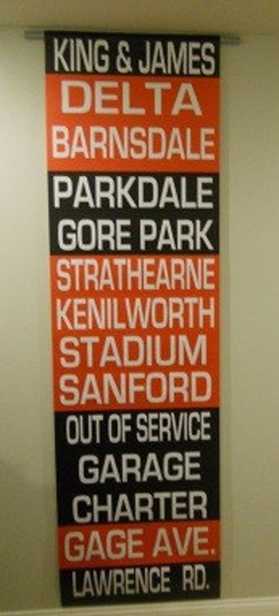 Items similar to Streetcar Trolley Bus Roll Sign Hamilton Ontario on Etsy