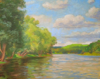 River painting | Etsy