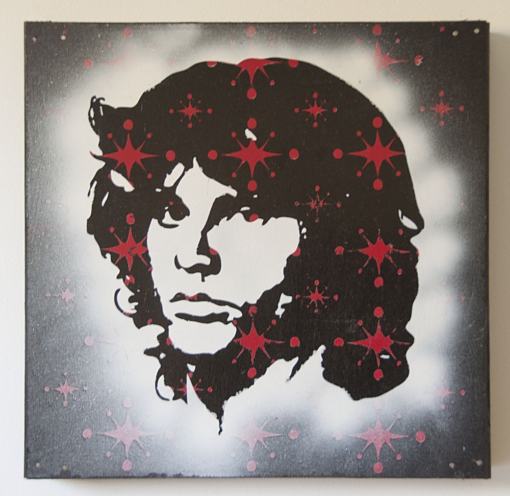 Jim Morrison Multilayer Graffiti Stencil by AddictedToAerosol