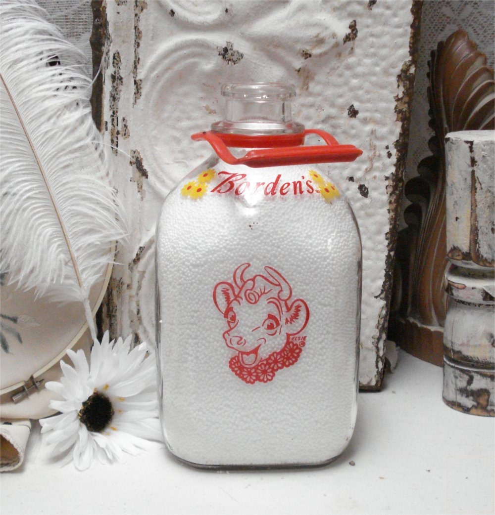 Vintage Gallon Milk Bottle Elsie Borden Dairy 2 Color Vintage Gallon Milk Bottle Elsie Borden Dairy 2 Color