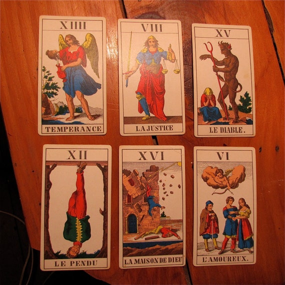 Old French Tarot Cards Muller & Cie in Velvet by mattziekattzie