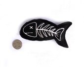 Items similar to Fish Bones Catnip Toy - Black on Etsy