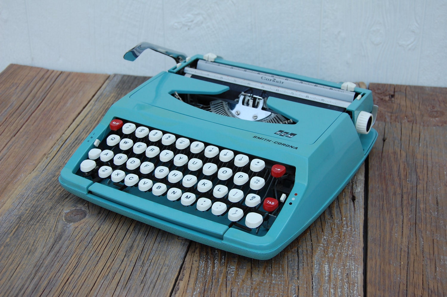 Vintage SCM Smith Corona Corsair Typewriter in Turquoise