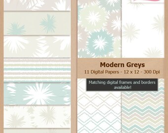 Digital Scrapbook Paper Pack LOTUS DAMASK Instant Download