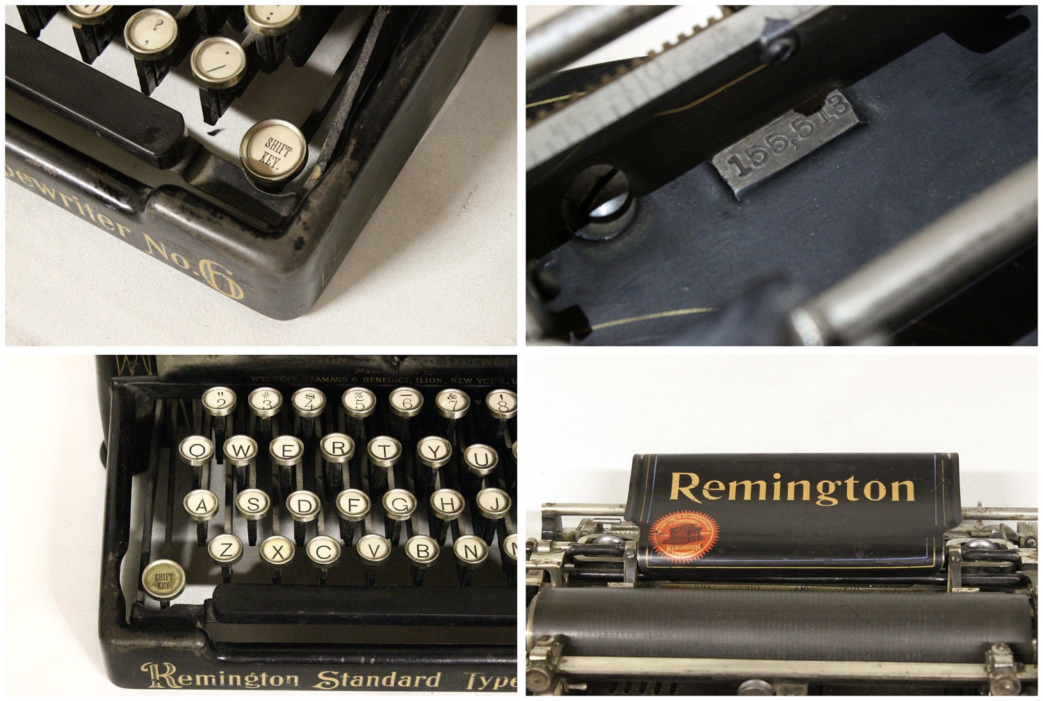 1906 Antique Remington Standard No 6 Typewriter
