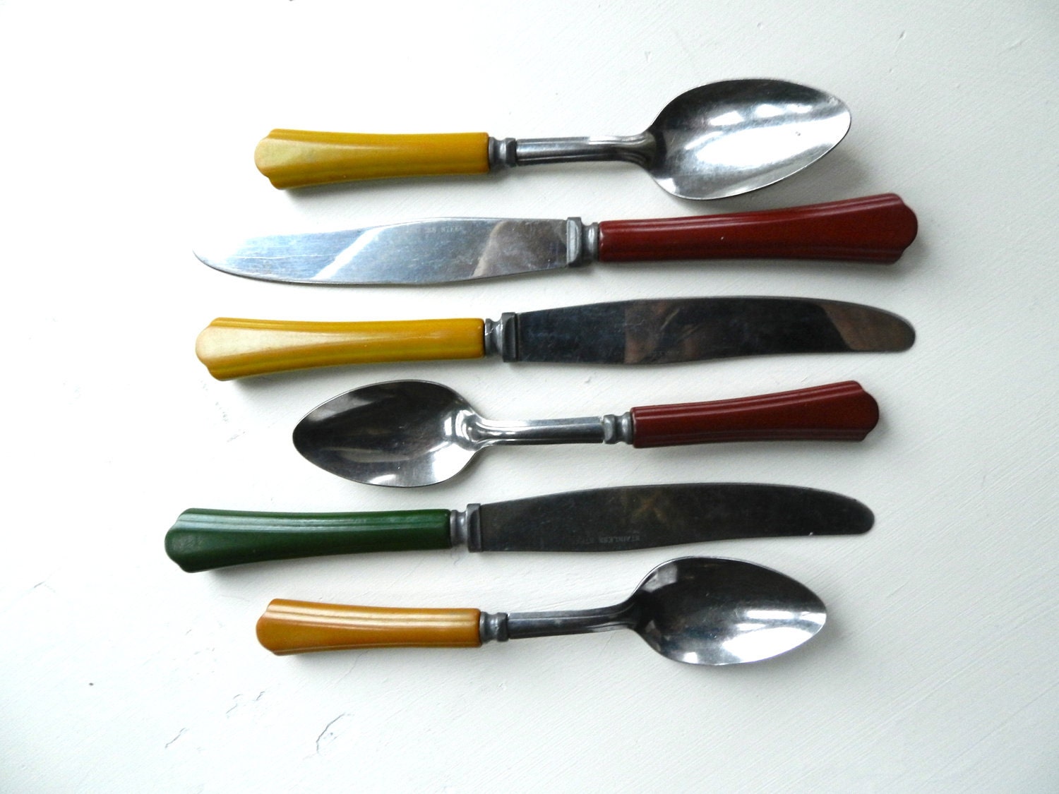 Vintage Bakelite Cutlery Bakelite Kitchen Utensils Carved