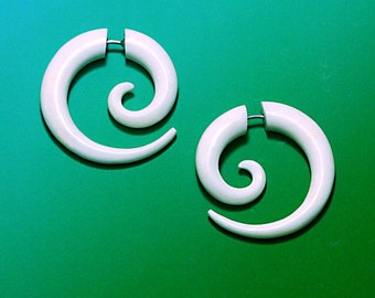 Fake Gauge Earrings Mini Hooks Fake Gauges BOHO by PrimalOriginals
