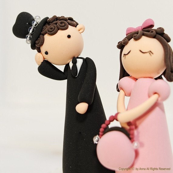 Items similar to Cute couple - Custom Wedding Cake Topper on Etsy