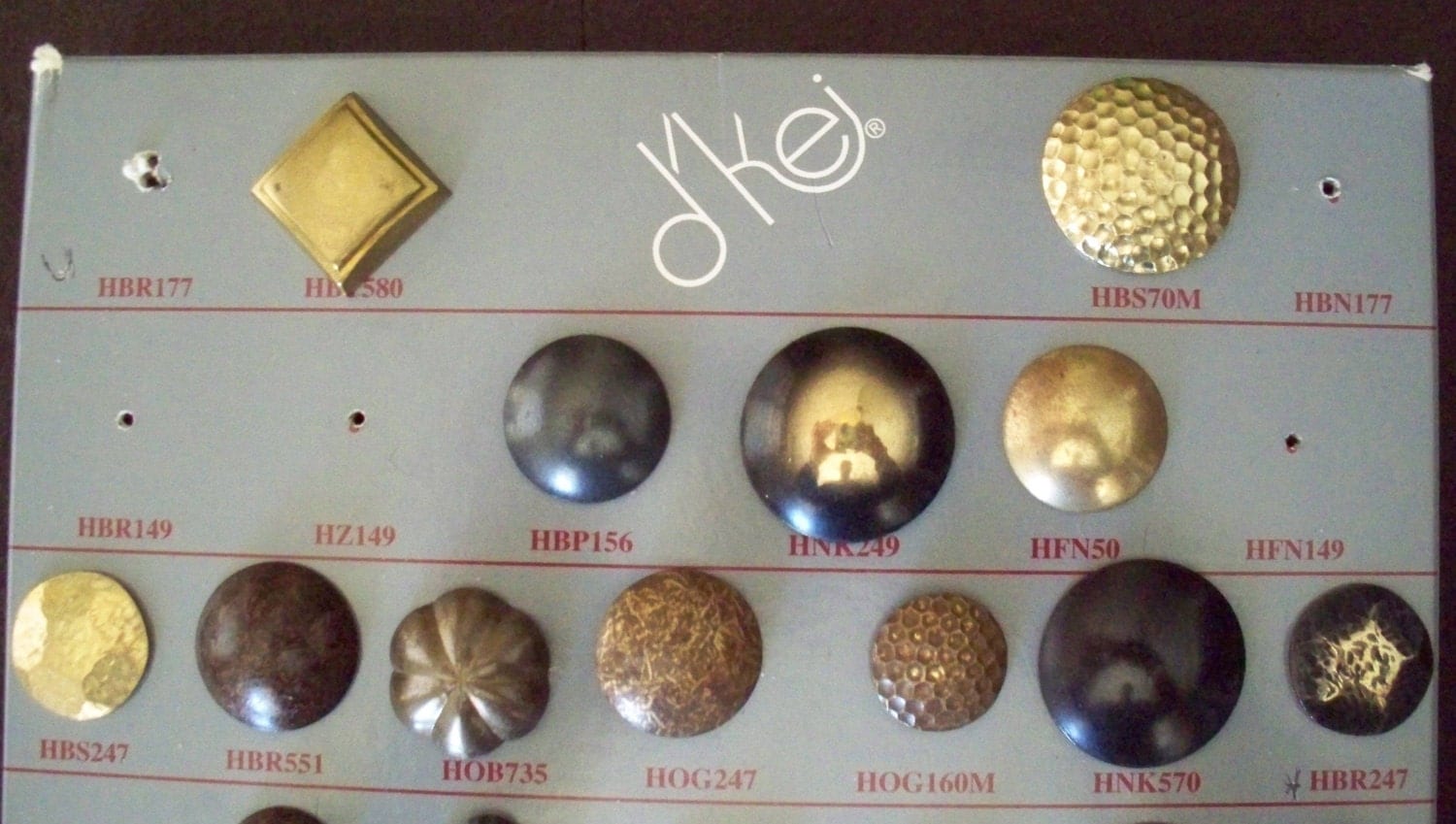 Decorative Upholstery Tacks Group of 58 Brass Copper Gold