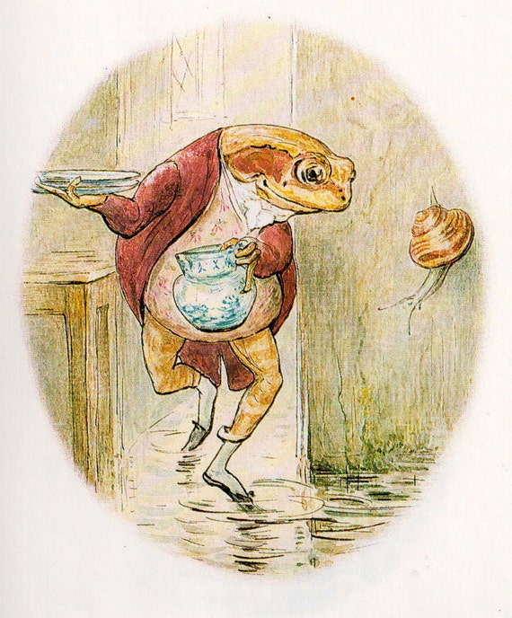 7 Frog prints Beatrix Potter Tale Jeremy Fisher Fishing