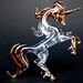 Dragon Medieval Hand Blown Glass Figurine Crystal Gold
