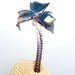 Palm Tree Figurine of Hand Blown Glass 24K Gold Coral