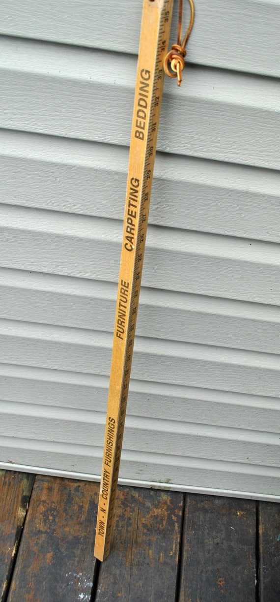 Vintage Square Yardstick Walking Stick