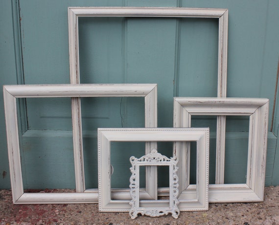Set of 5 cream vintage frames by BluhmsGarden on Etsy