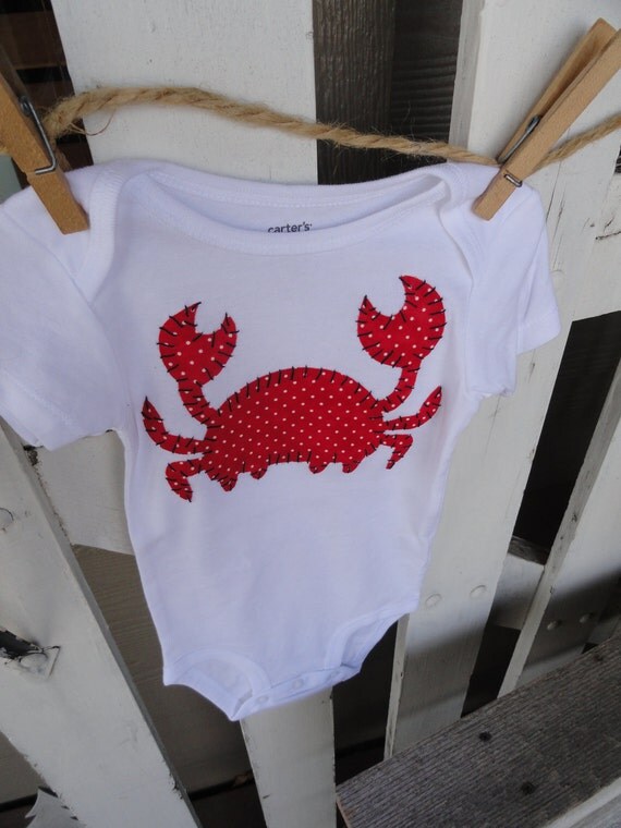 Items similar to Crab Shirt, Beach outfit, Baby Gift, Crabby, water ...