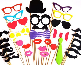 SALE Perfect Photo Booth Props 32 piece prop by TheManicMoose