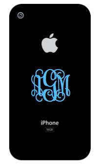 iPhone Monogram 2 inch Decal Ships Fast by TheManicMoose on Etsy