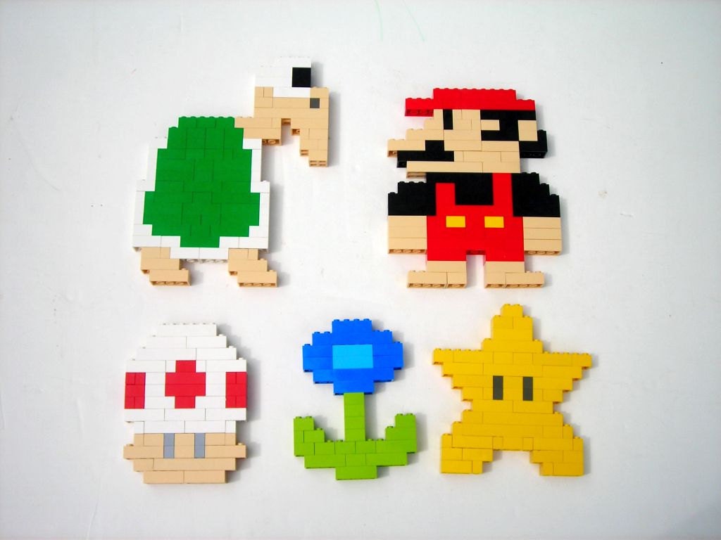 Original Lego Art 2D Sculptures Mario Themed Set 5 Pieces
