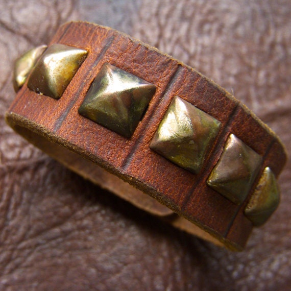 Chocolate Pyramid Stud Cuff